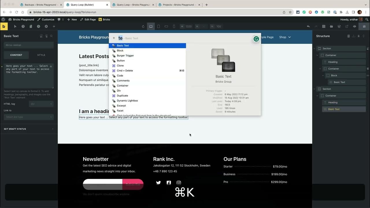 Mac Workflow for Adding Elements in Bricks Editor - YouTube