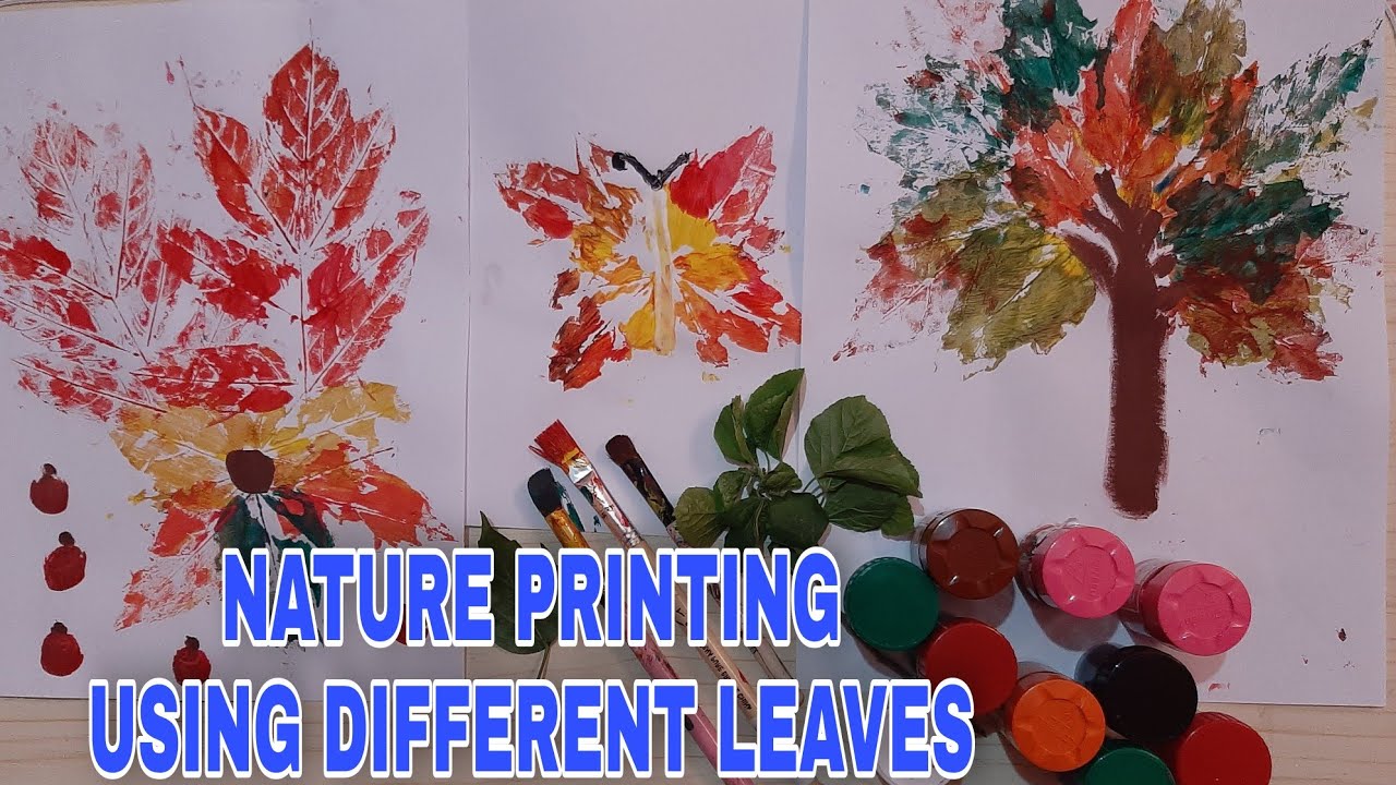 NATURE PRINTING USING DIFFERENT LEAVES WITH TEXTURES|LEAF PRINTING|lucy ...