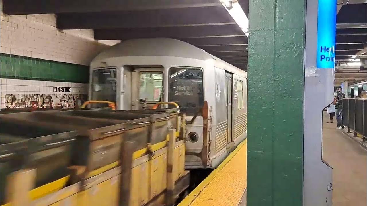 MTA: R42 work train passes by West 4th Street - YouTube