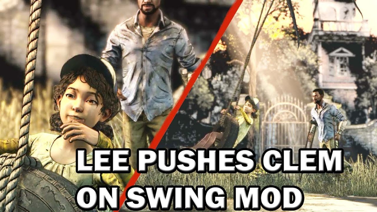 Walking Dead Finale - Lee pushes Clem on swing [Model Swap] - YouTube
