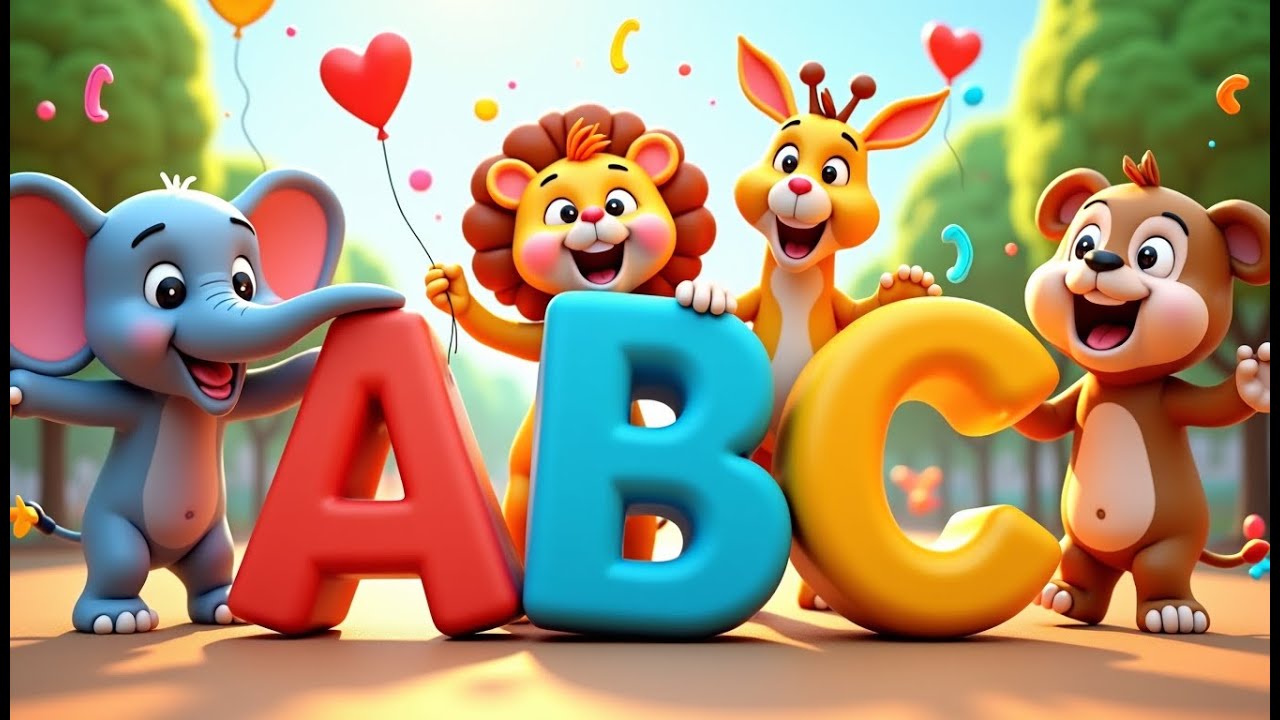ABC Song with Animal Friends 🐻 | Alphabet Phonics A to Z in Pixar Style ...