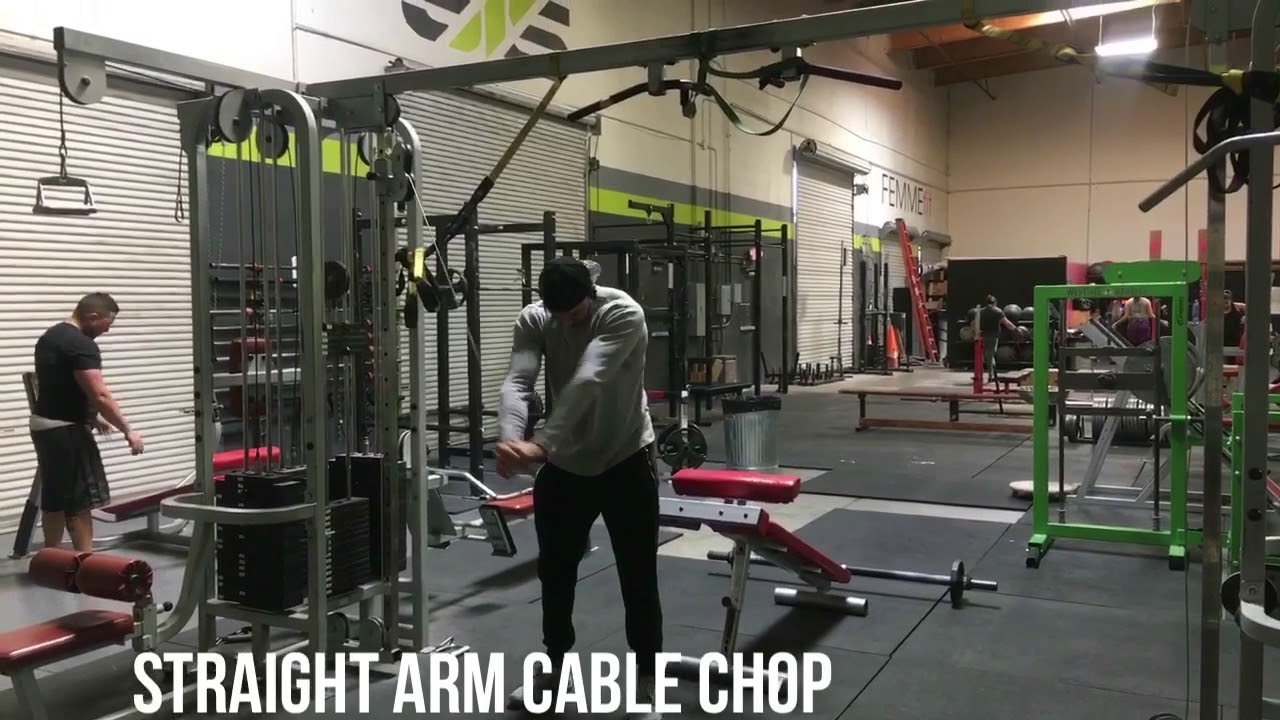 Straight Arm Cable Chop - YouTube