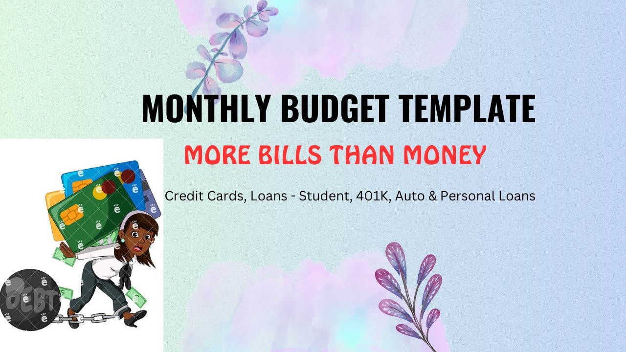 MONTHLY BUDGET TEMPLATE | MORE BILLS THAN $$ | TOO MUCH DEBT 😔😭 - YouTube