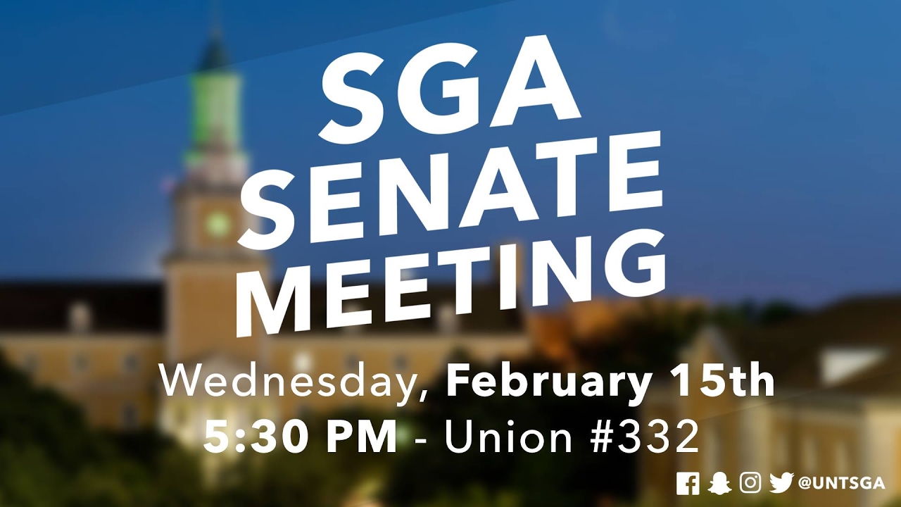 UNT SGA Senate Meeting | February 15th, 2017 - YouTube