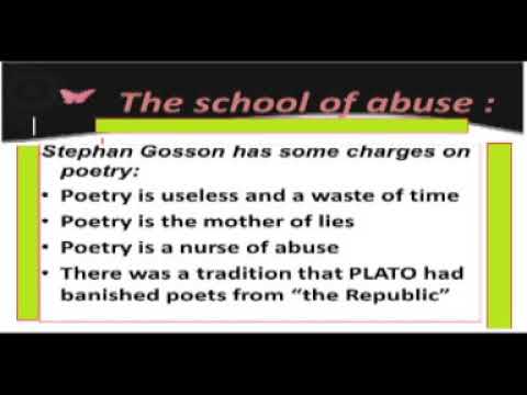 CHARGES OF STEPHEN GOSSON ON POETRY - YouTube