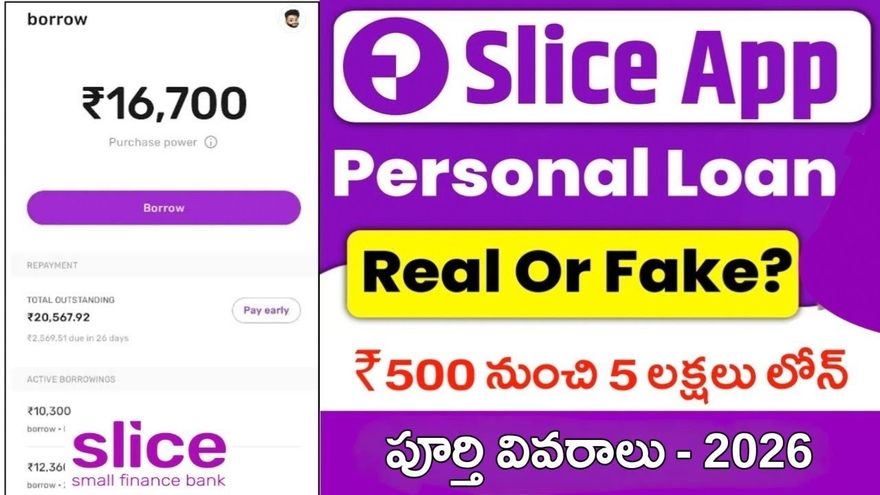 Slice loan app telugu 2026 | Fast approval | Low interest | instant ...