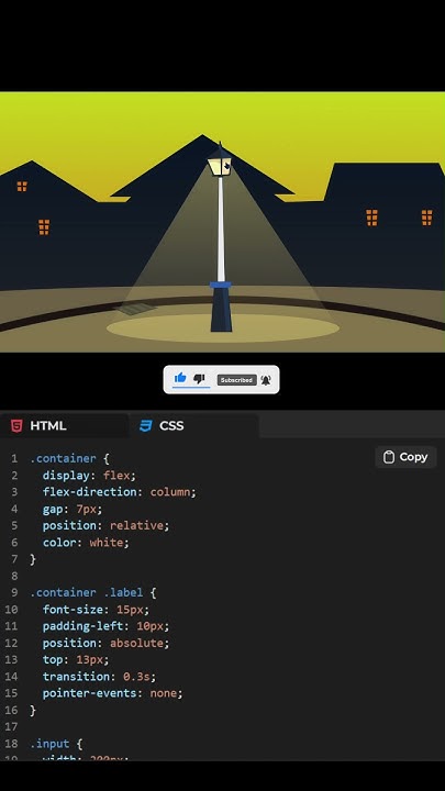 Street Light Lamp Using Html And Css Css Coder Education Html Codingcss3 Coderslife Code