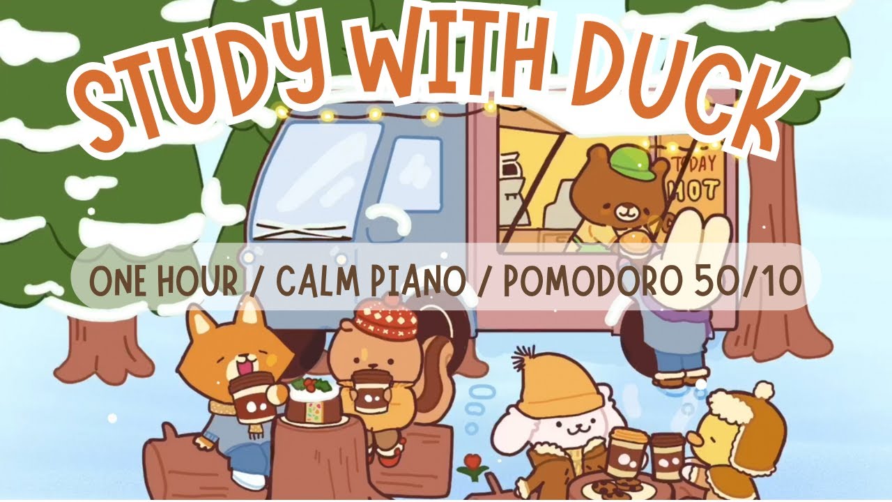 Coffee Time Winter Hygge Duck w/ friends | Calm Piano | POMODORO TIMER ...