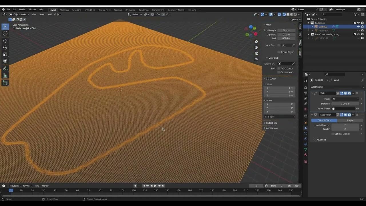 Generating a landscape and collision sectors for one racetrack in Blender - YouTube