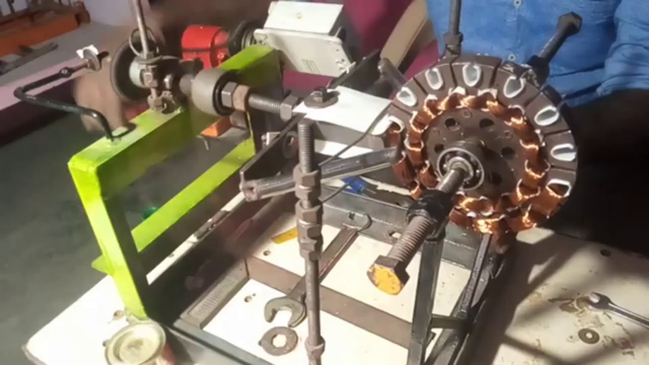 Homemade ceiling fan coil winding machine - YouTube