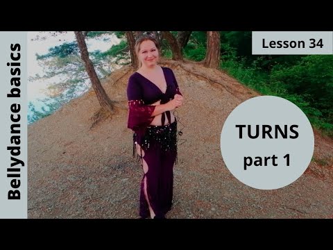 Bellydance for beginners | basic TURNS | Part 1 |Lesson 34