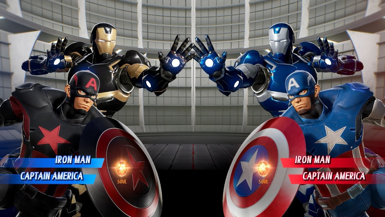 Black Iron Man & Black Captain AmericaVS Blue Iron Man & Captain ...