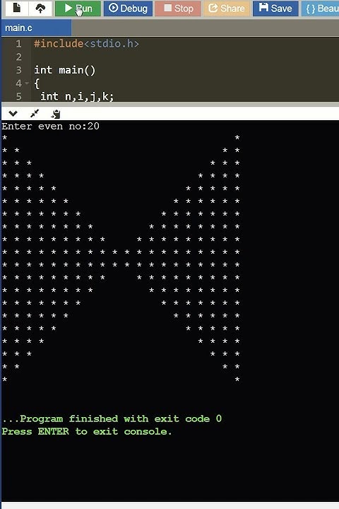 c program to print butterfly pattern |PWOS #shorts - YouTube