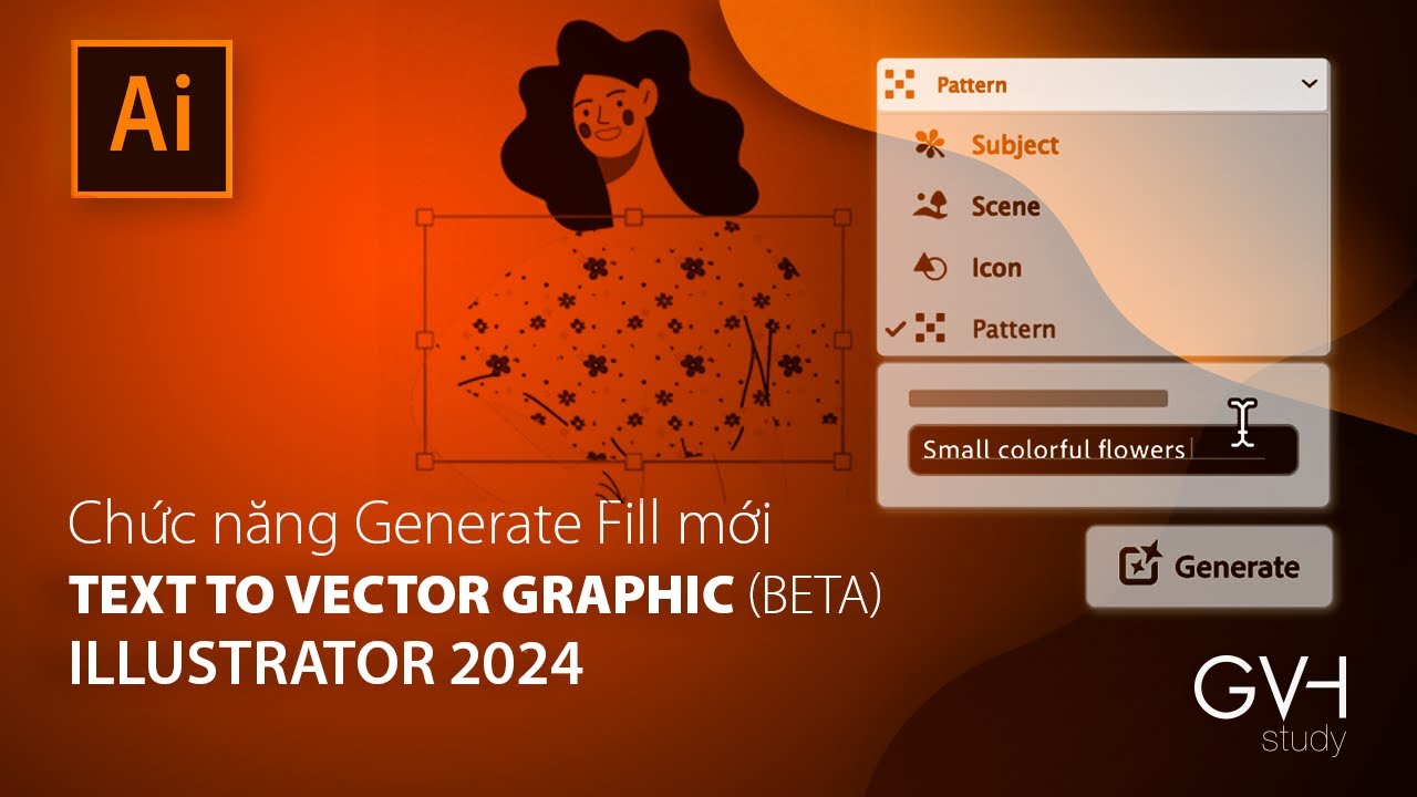 Chức năng mới Generate Fill trong #Illustrator CC 2024 - YouTube