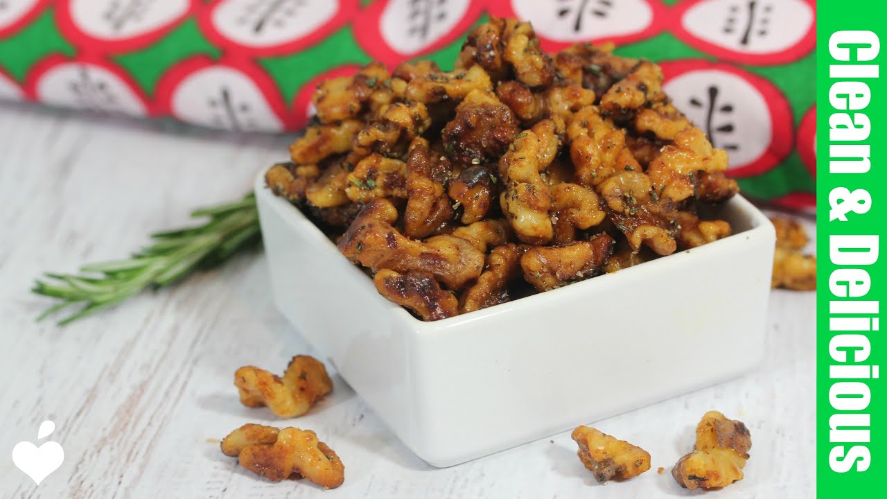 Toasted, Sweet + Spicy Rosemary Walnuts Recipe | Healthy Holiday - YouTube