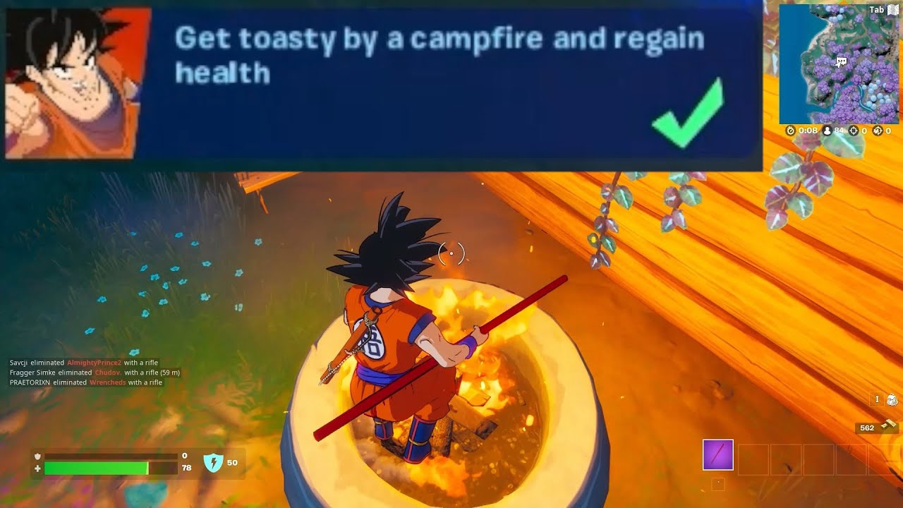 Get toasty by a campfire and regain health Fortnite - YouTube