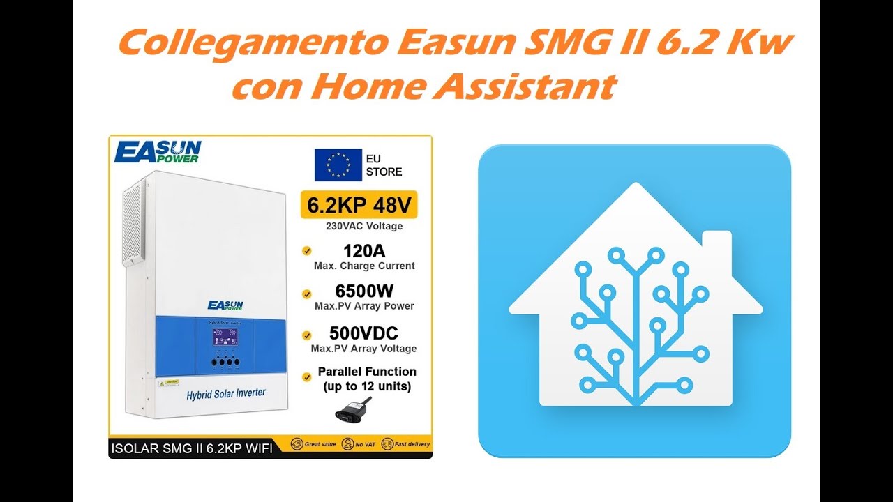 #6 Easun SMG II 6.2 Kw collegamento ad Home assistant - YouTube