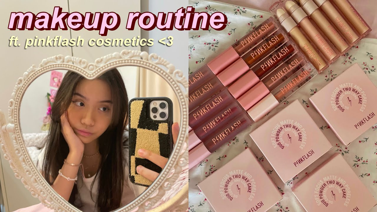 my daily makeup routine!🎀 ft. pinkflash cosmetics ʕ•ᴥ•ʔﾉ♡ - YouTube