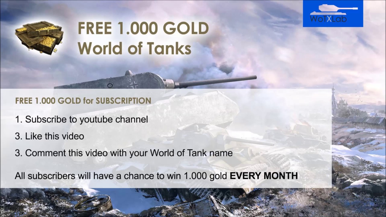 Free WOT GOLD 2018 World of Tanks - YouTube