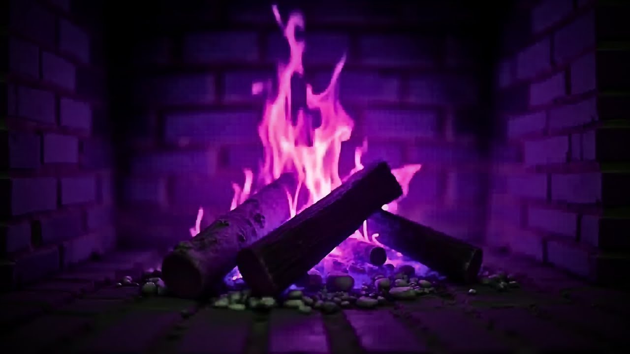 🔥 Purple Fire 4K | Magical Fireplace with Crackling Sounds for ...