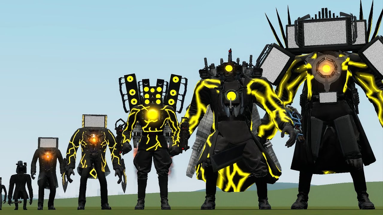 SIZE COMPARISION ALL SUN RED TITAN! SKIBIDI TOILET In Garrys Mod! - YouTube