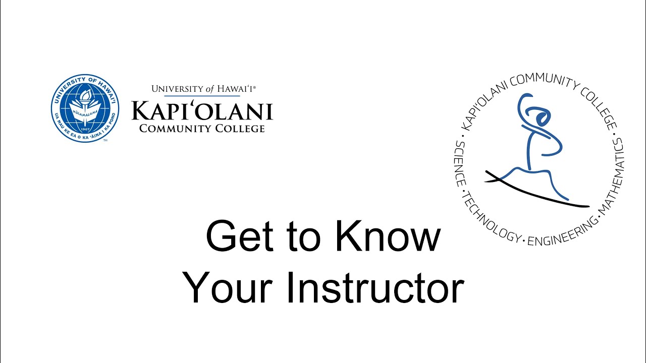 Get to Know Your Instructor - YouTube
