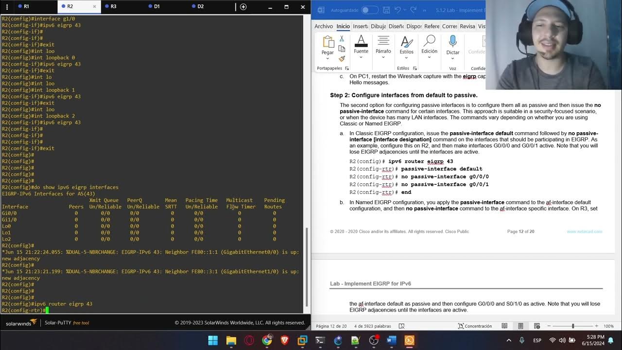 5.1.2 Lab - Implement EIGRP for IPv6 - YouTube