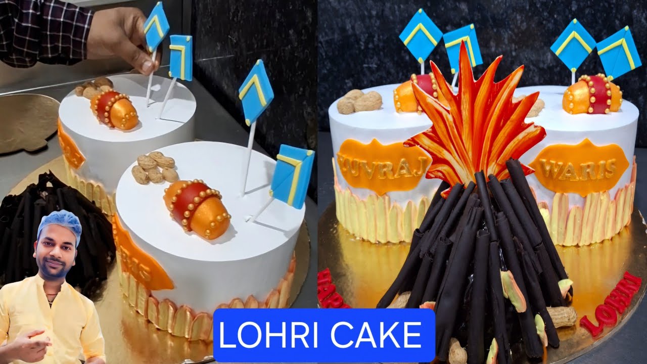 Happy Lohri Cake Decorating Full Ideas |How To Decorat Lohri Cake ...