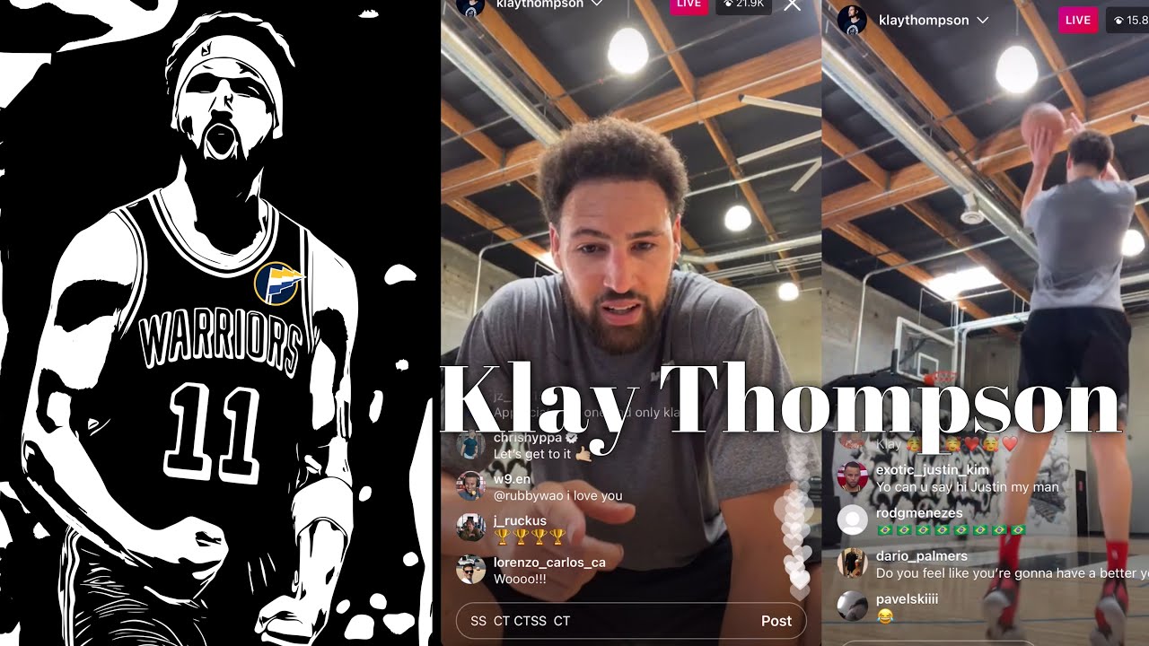 Klay Thompson on Instagram Live (getting a few practice shots in) 7-11 ...
