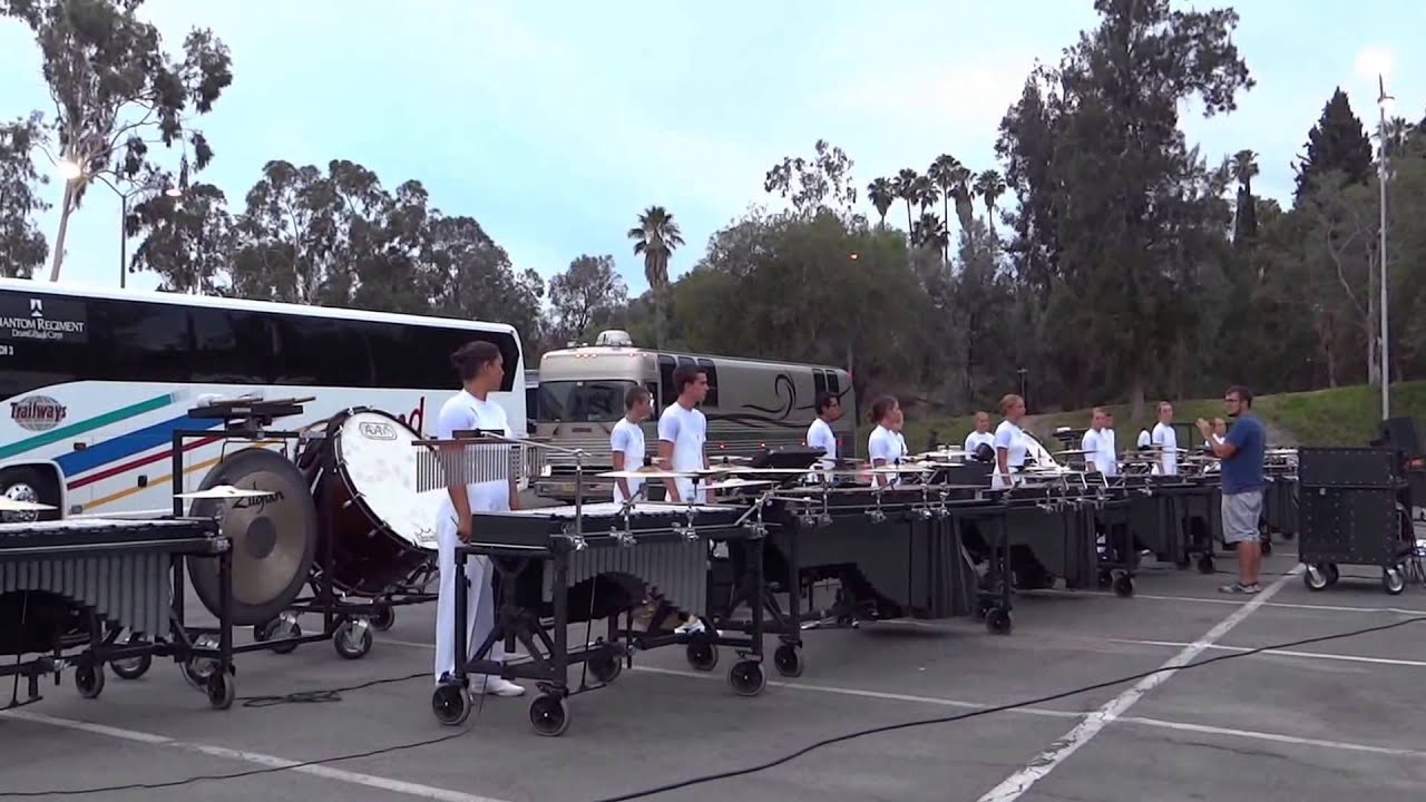 Phantom Regiment Front Ensemble in the Lot 6/28/15 - YouTube