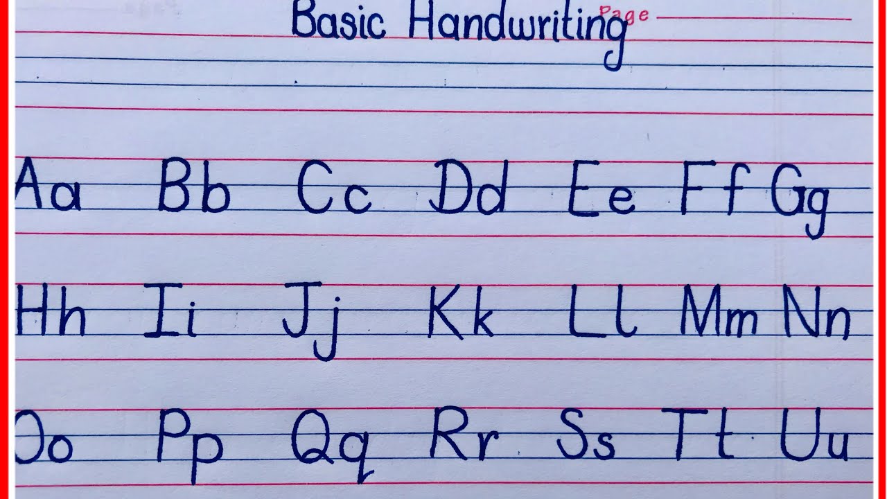 Basic English alphabet | for beginners and students | handwriting - YouTube