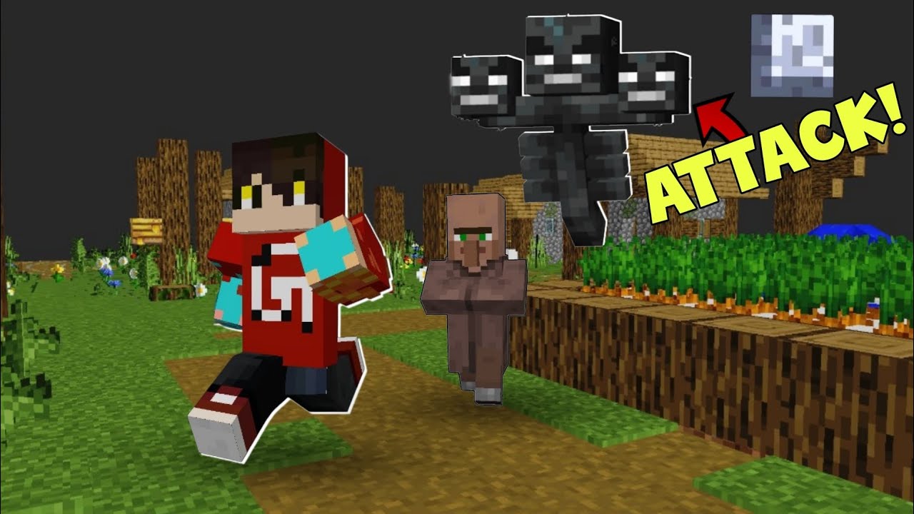 Minecraft but Wither Attack my village🤯 | Again grk - YouTube
