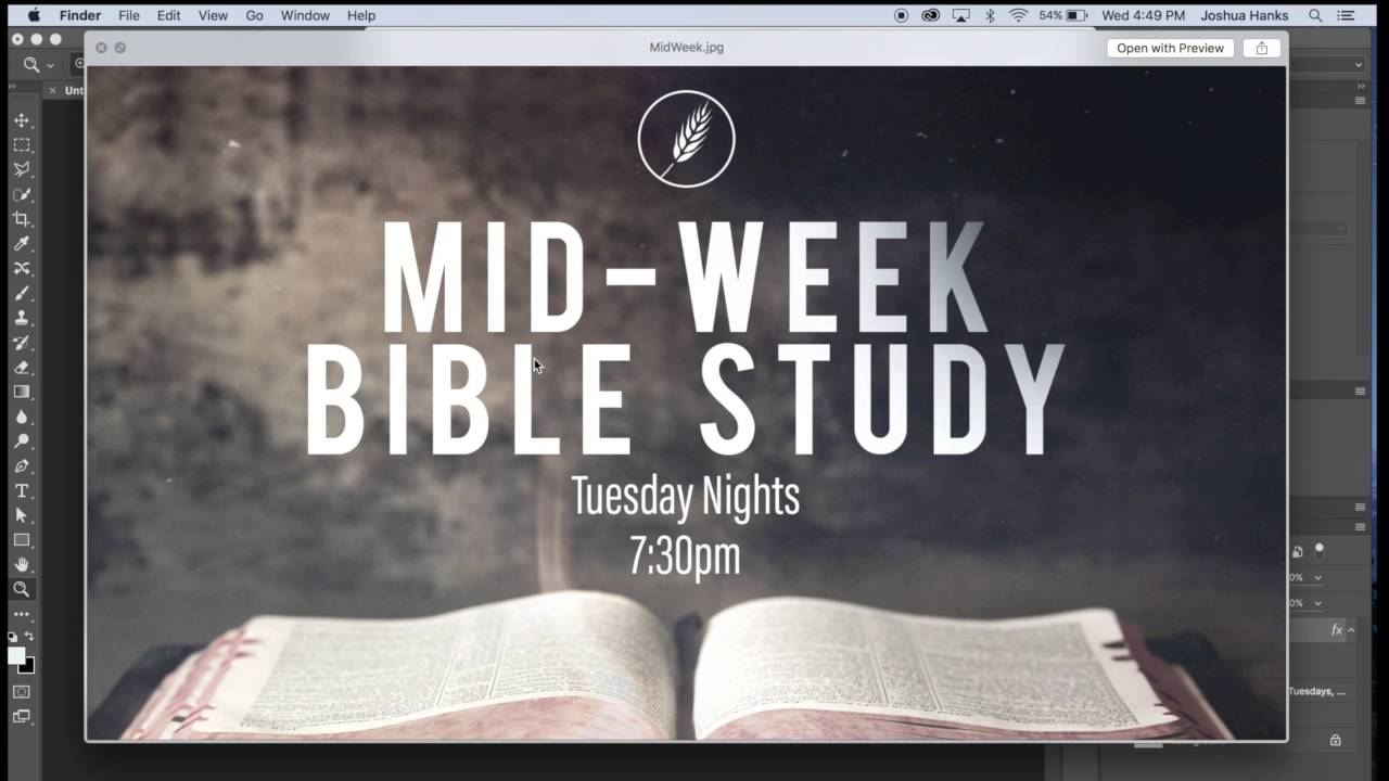 Adobe Photoshop CC - How to make an announcement church slide - YouTube