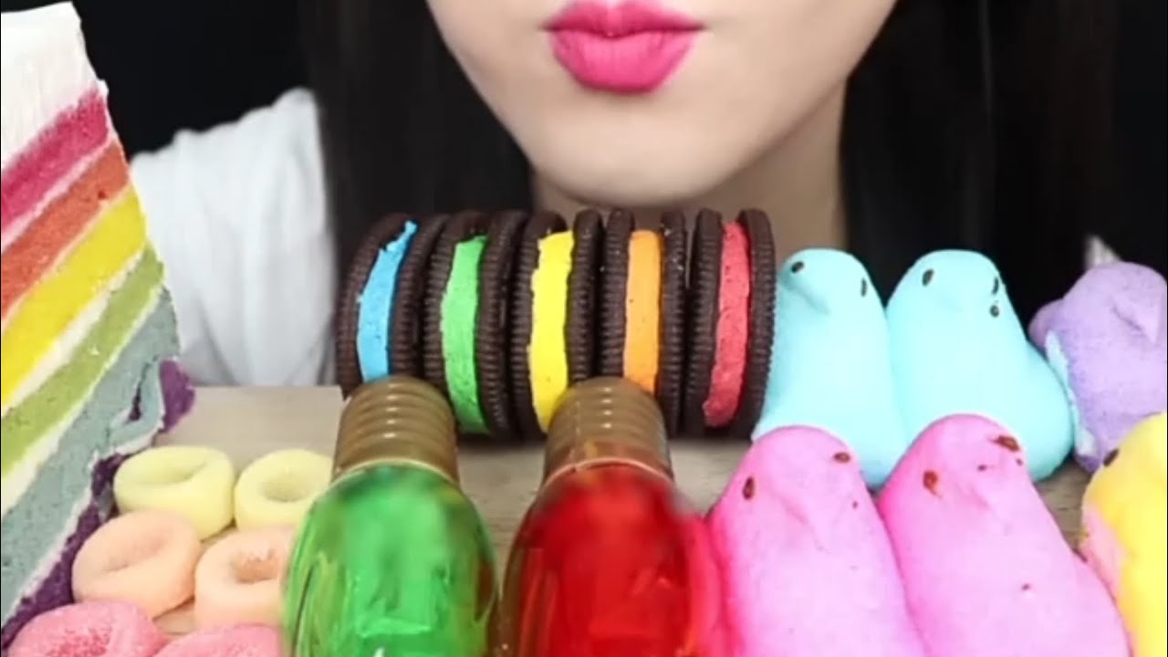 [REVERSED]: ASMR RAINBOW LIGHT CANDY_ EATING SOUNDS MUKBANG #asmr # ...