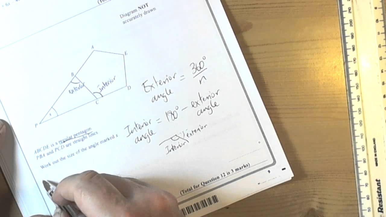 Finding missing angles in polygons Unit 2 GCSE Mathematics Higher Mock ...