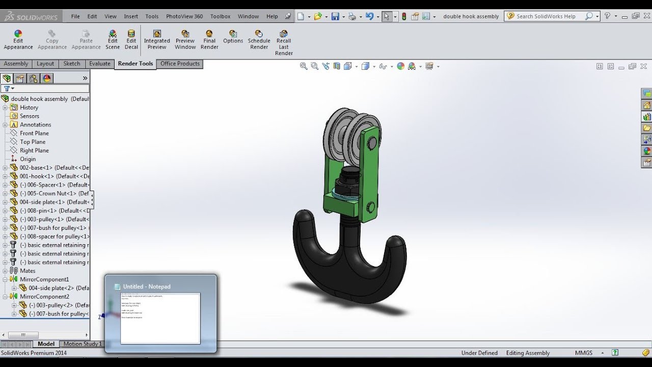 Solidworks Tutorial #27 Double Hook Part-2- In solidworks - YouTube