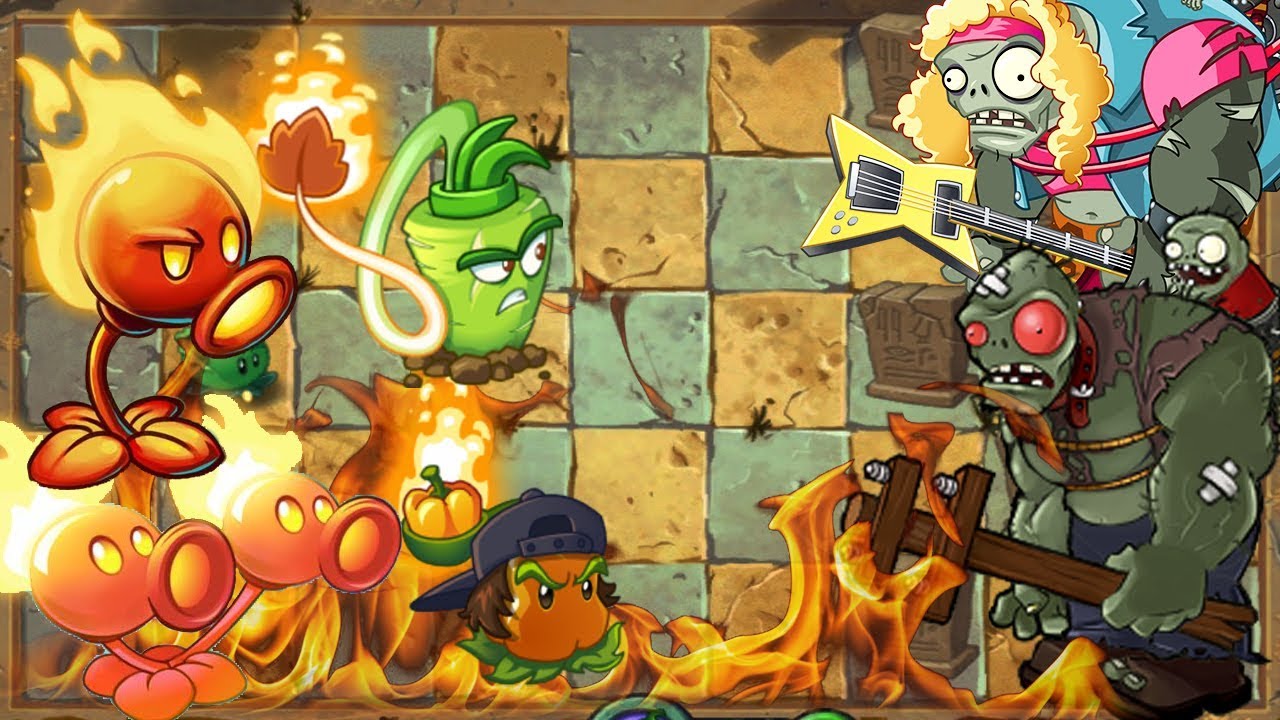 Plants vs zombies 2 TEAM Fire Plants Vs 999 Zombies 1 - YouTube