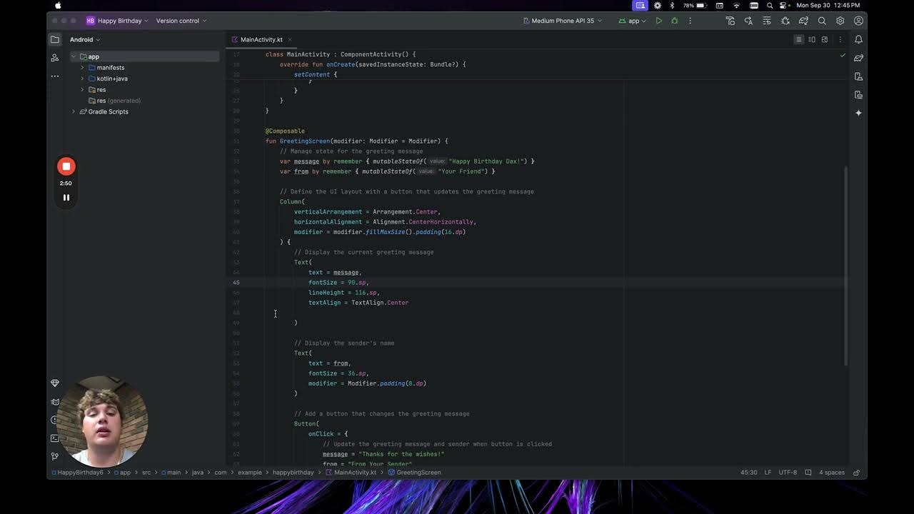 Android Studio Happy Birthday App Explained and Improved - YouTube