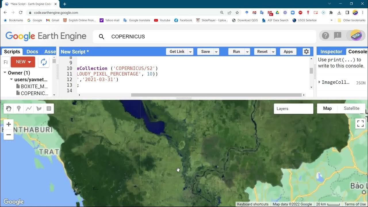 Export Sentinel 2 from Google Earth Engine to use with QGIS and ArcGIS - YouTube