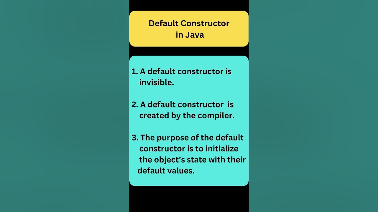 Default Constructor in Java | core java - YouTube
