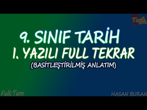 9. Sınıf Tarih 1. Ünite Full Tekrar (2. Ünitenin Yarısına Kadar) Kitap - EBA Uyumlu Konu Tekrarı