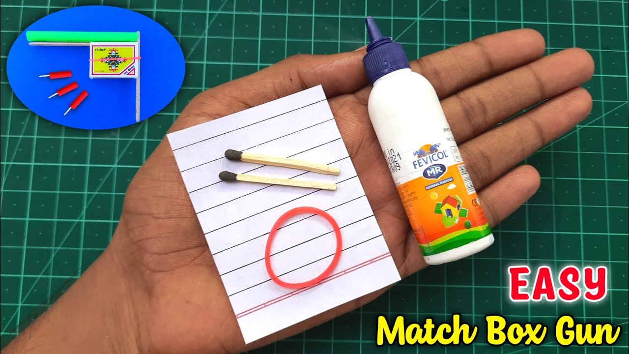 how to make Match box gun , simple and easy toy gun which shoots ...