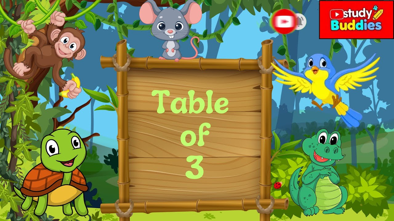 📚 Table of 3 | Multiplication Tables for Kids | Learn & Recite Easily ...