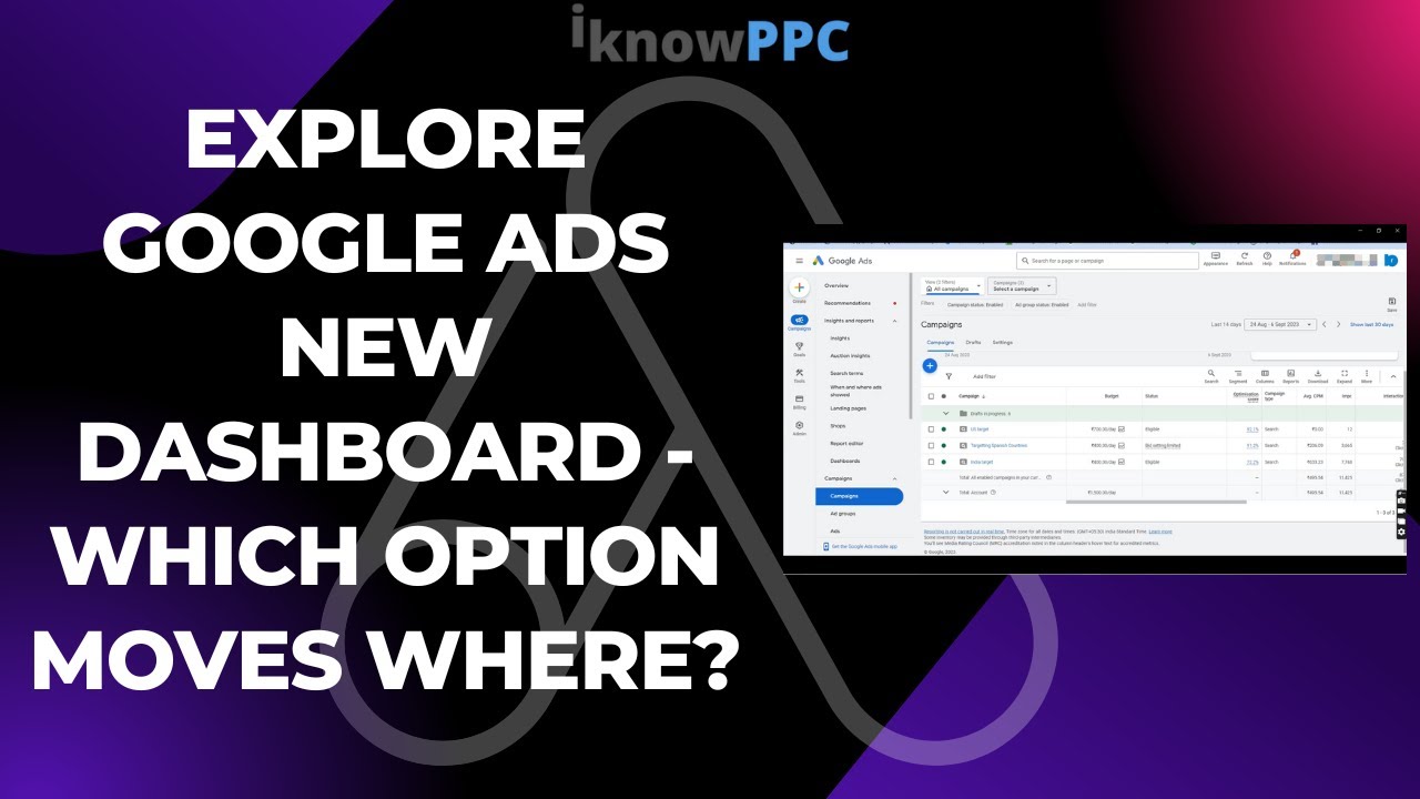 Explore Google Ads new dashboard - Which Option Moves Where? | Google ...