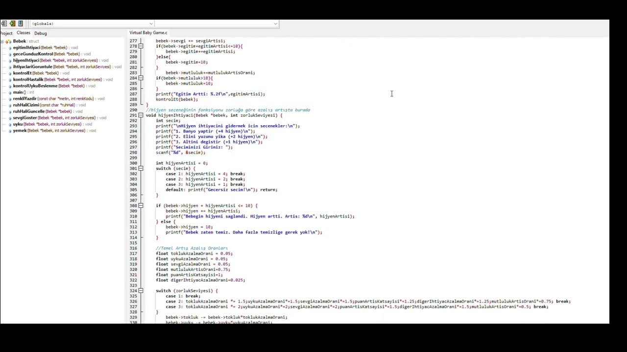 Sanal Bebek Oyunu (Virtual Baby Game) C Programming - YouTube