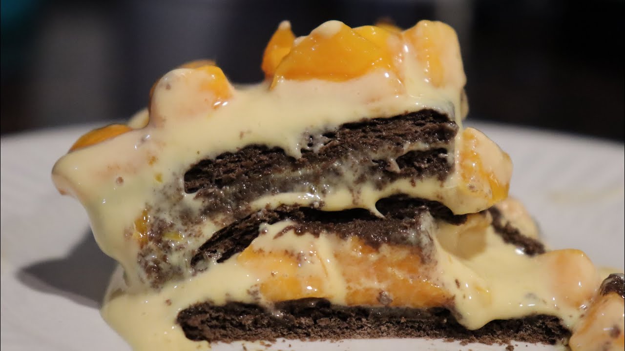 Mango Chocolate Graham Float | No Bake Icebox Cake - YouTube