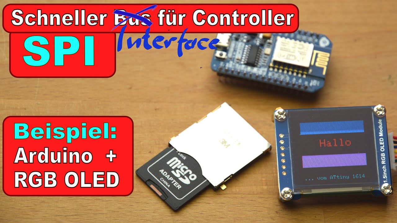 Wie Geht Spi Am Arduino Esp32 Attiny Tiny Kann Rgb Oled Youtube