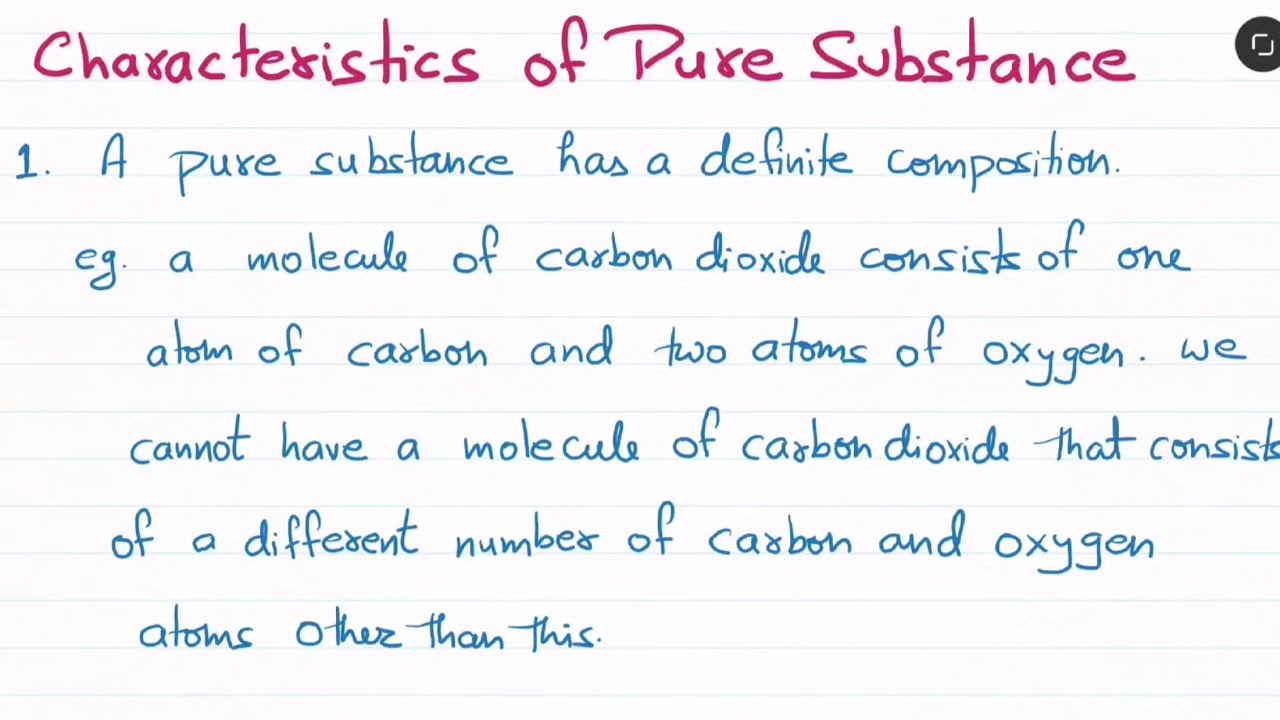 Characteristics of pure substance - YouTube