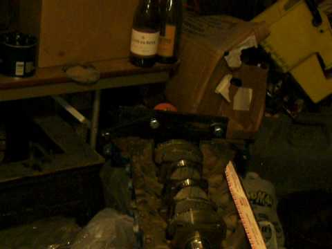 seven rib 4age preping block and checking main $ rod bearing oil ...
