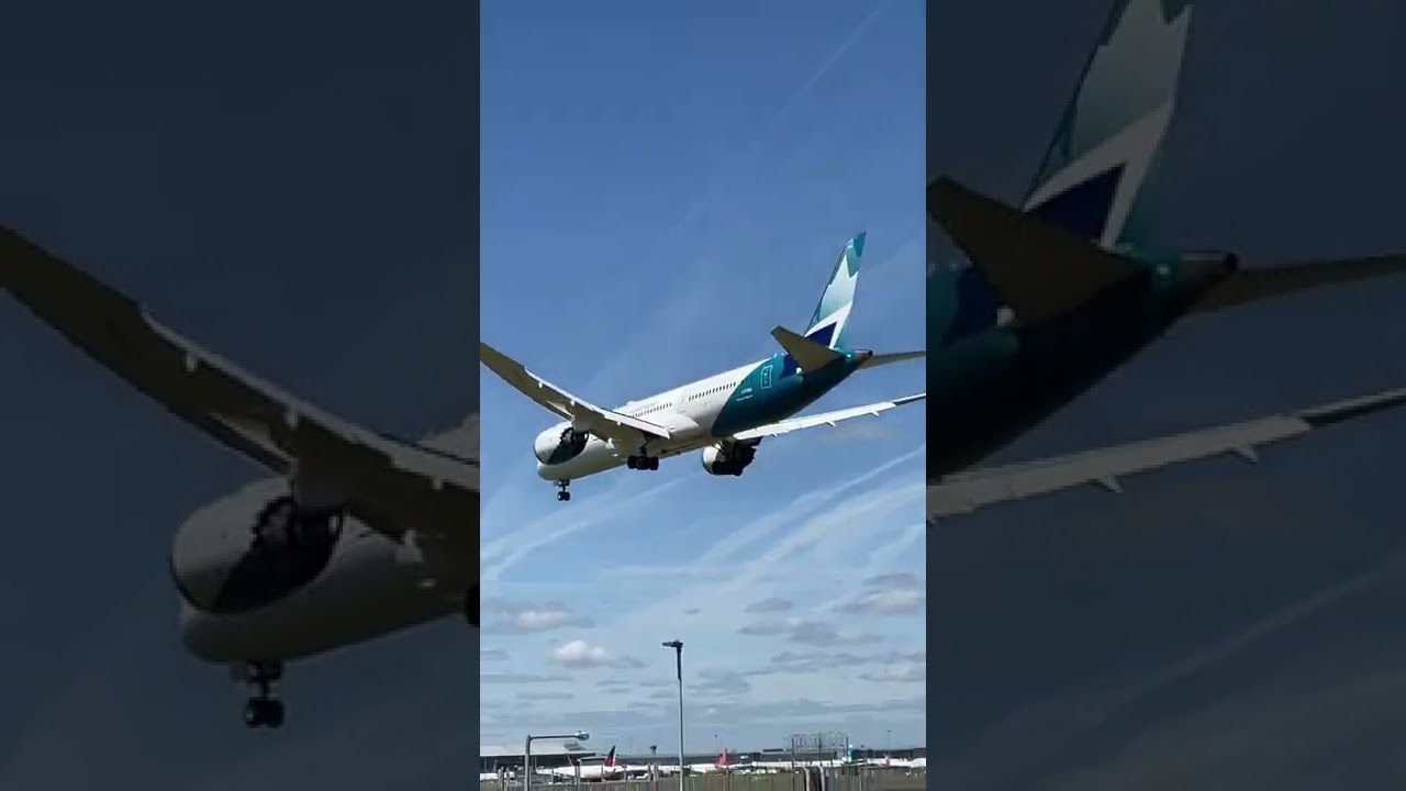 WestJet Boeing 787-9 Dreamliner (WS18) Landing @ London Heathrow ...